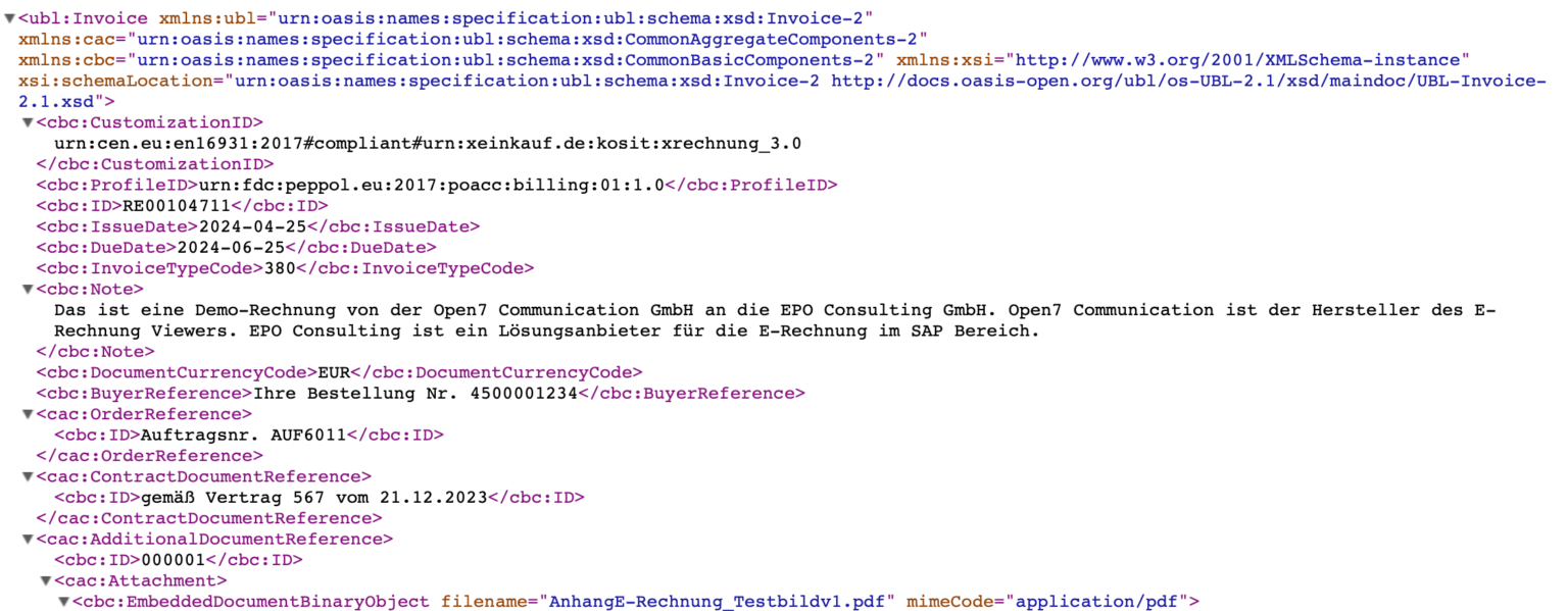 E-Rechnung Viewer - XML Rechnungen visualisieren | Open7